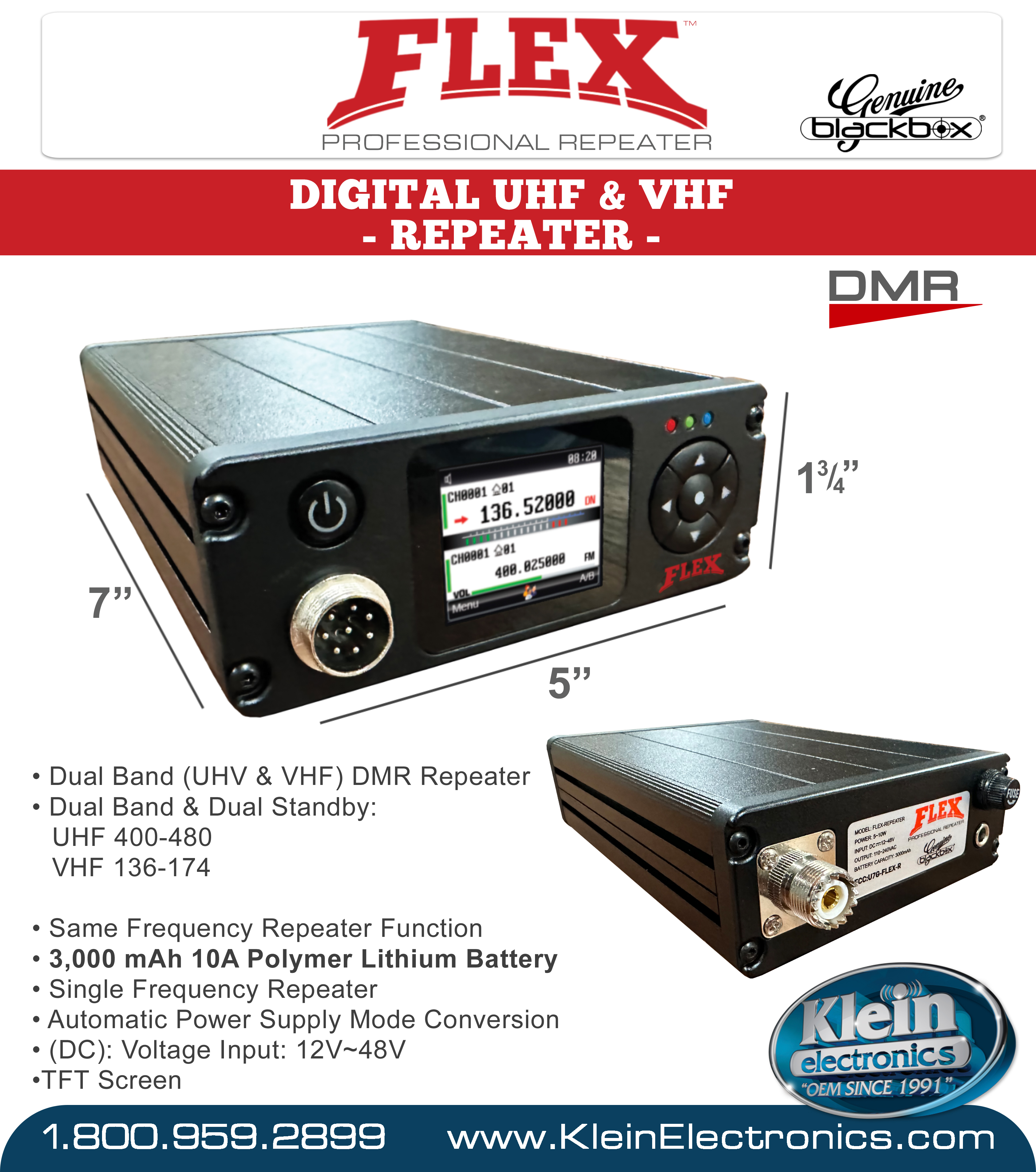 FLEX Professional Dual-Band DMR Repeater & Analog Radio