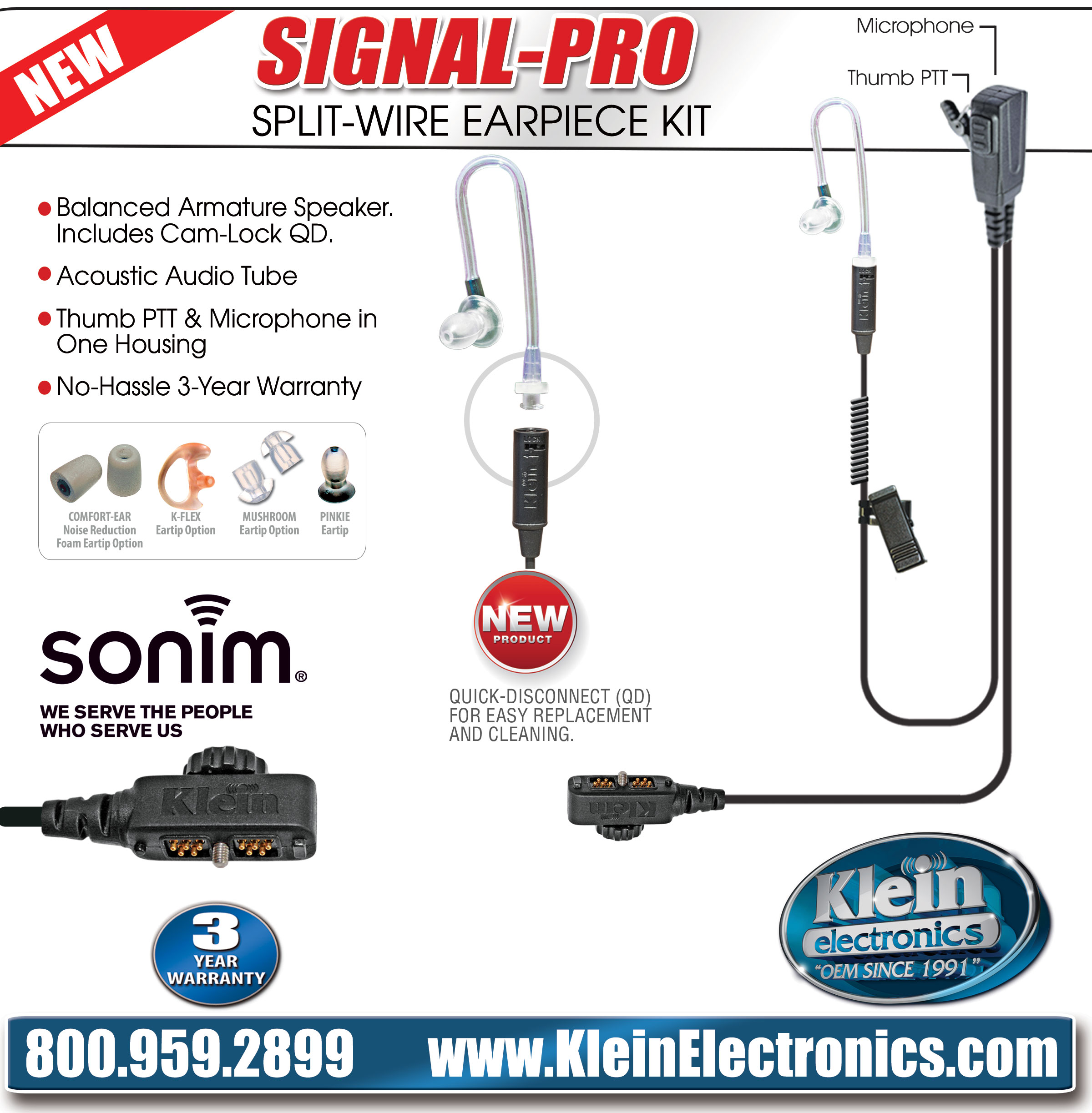 Signal-Pro Earpiece For Sonim - Push-to-Talk over Cellular